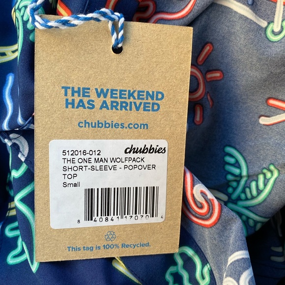 chubbies | Shirts | Chubbies The One Man Wolfpack Short Sleeve Popover Top | Poshmark